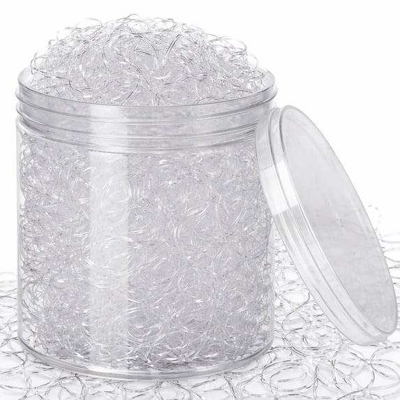 2000-Pack Clear Elastic Hair Bands, Mini Soft Hair Rubber Bands, 2mm ...