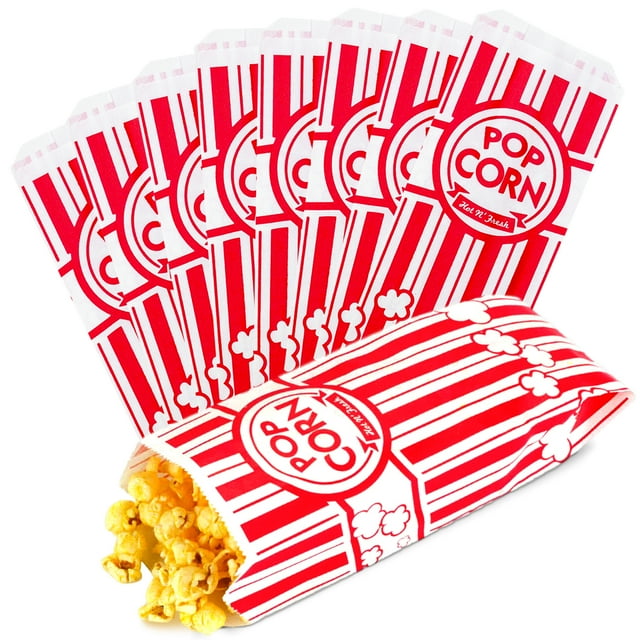 [2000 Pack] Popcorn Bags 2 oz - Disposable Paper Popcorn Container, Red ...