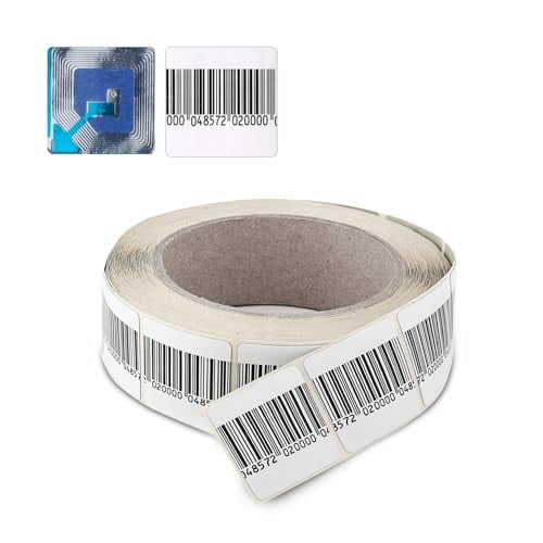 2000 Paper Security Labels 1.5 X 1.5 Inch RF 8.2Mhz White w/Fake ...