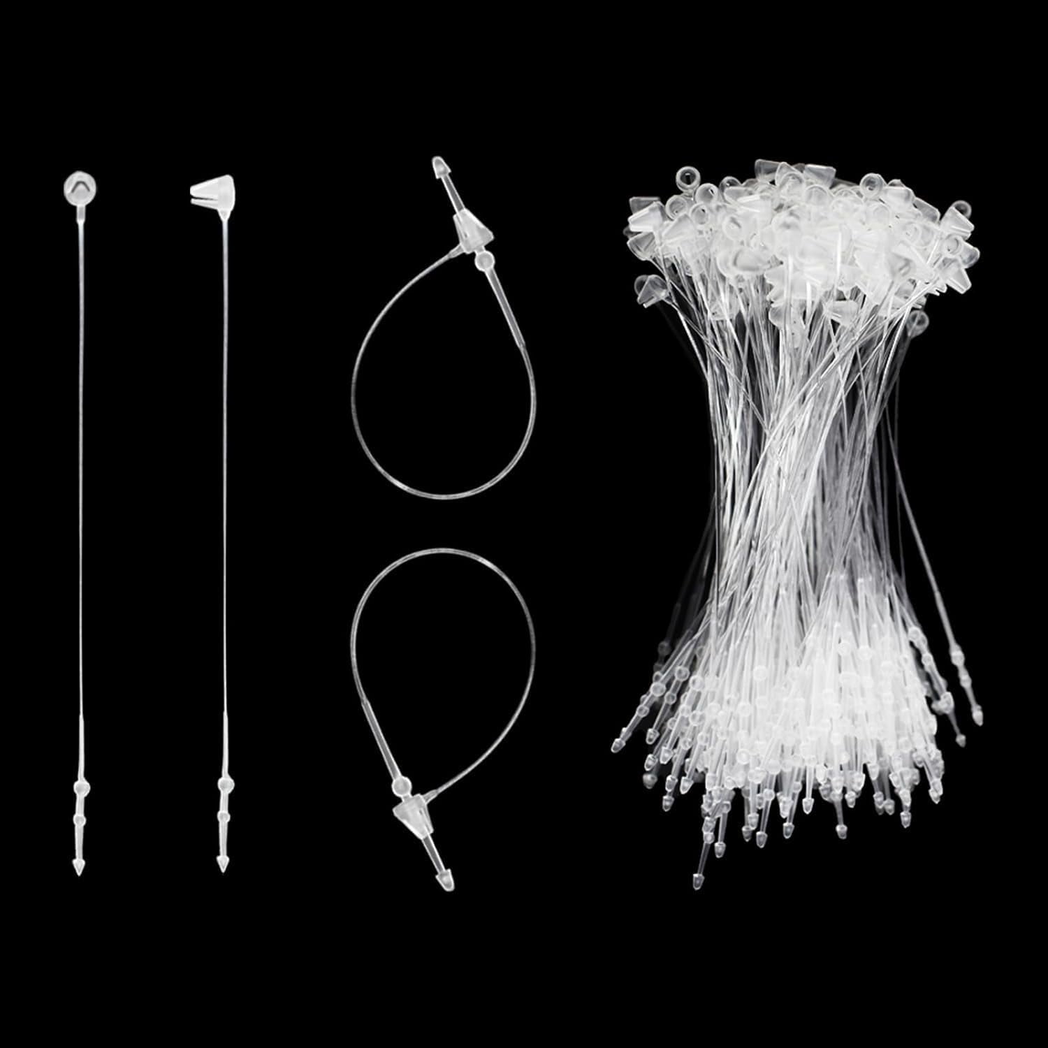 2000 Pcs 5 Inch Plastic Fastener Hang Tag Clear Snap Lock Pin Security ...