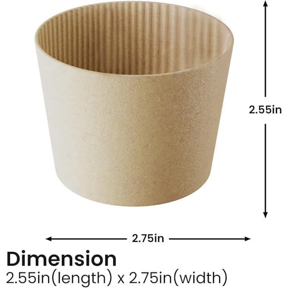 2000 Pcs Coffee Sleeves – Corrugated Brown Kraft Paper Cup Sleeves Fit ...