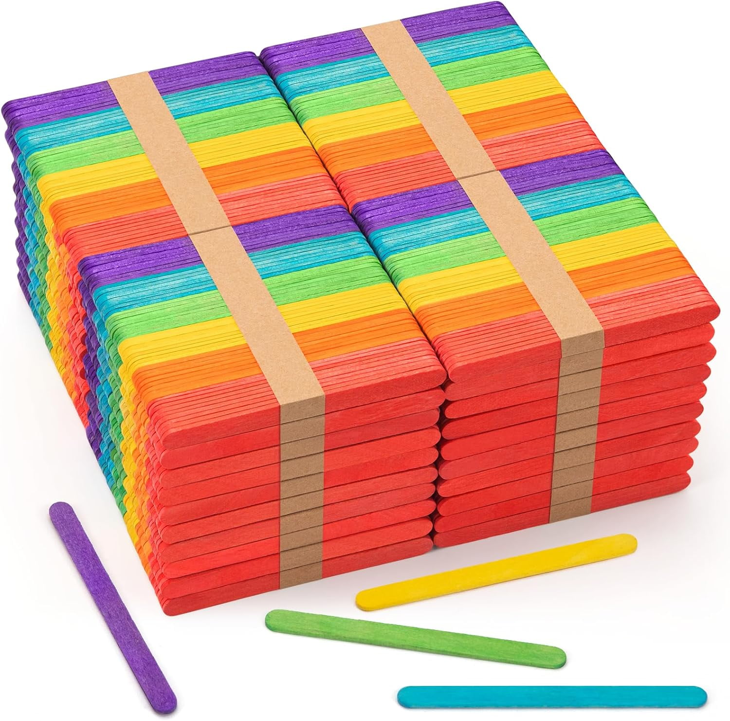 2000 Pcs Colored Popsicle Sticks for Crafts, 4.5 Inch Colored Wooden ...