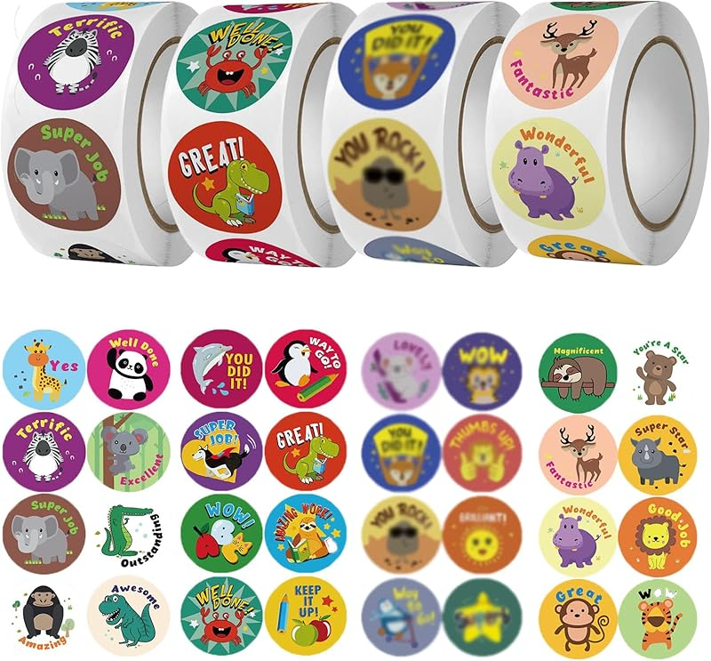 2000 Pcs Happy Smile Face Stickers for Kids,4 Rolls Classroom Incentive ...