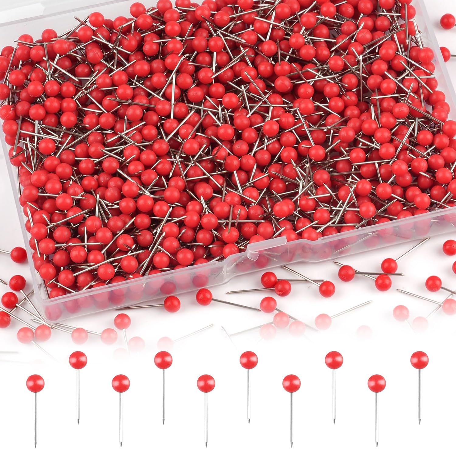 2000 Pcs Round Push Pin, Map Tacks Marking Pins, Red - Walmart.com