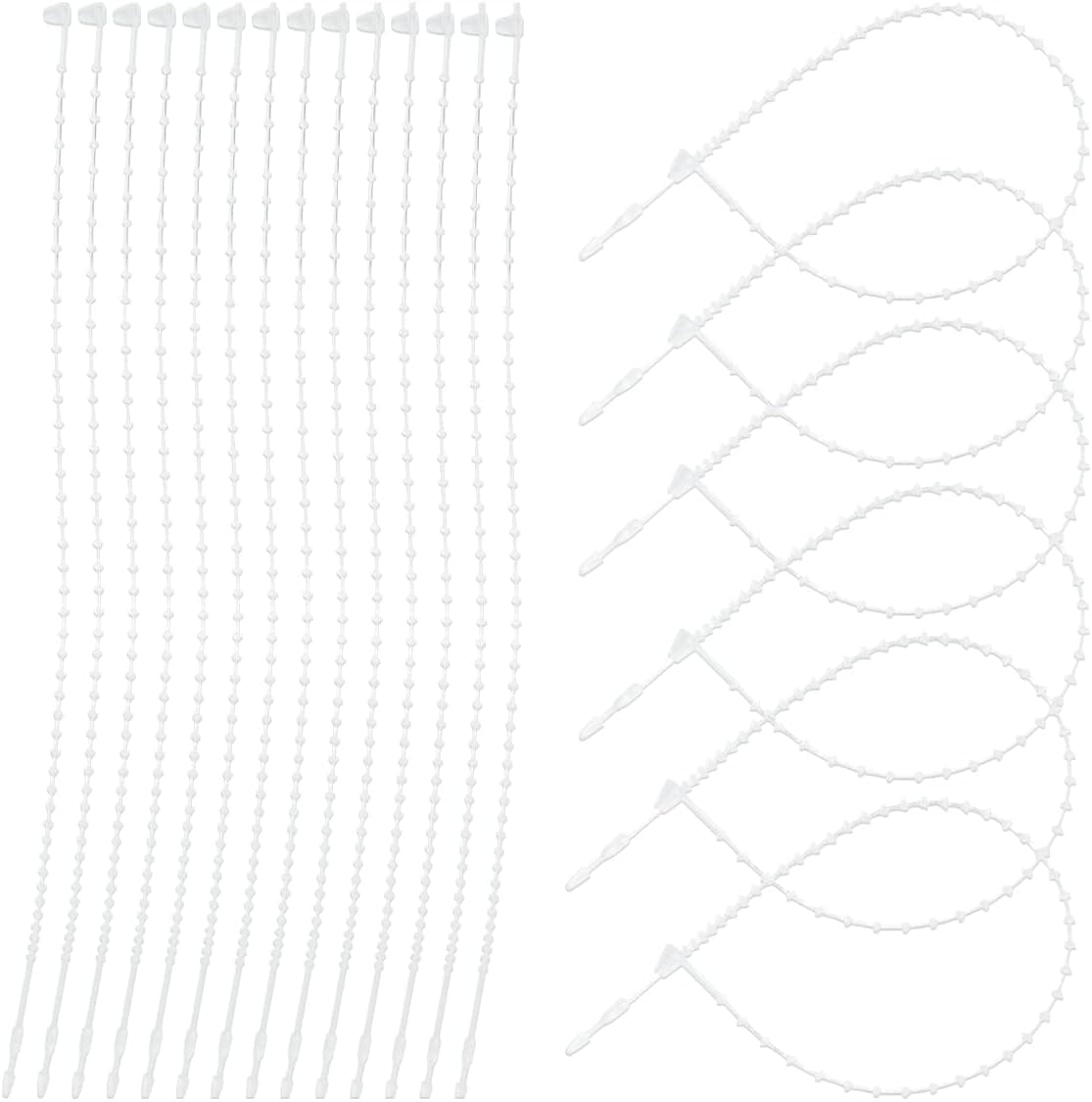 2000 Pcs Snap Lock Pin Tag Fastener Adjustable Security Beaded Loop Tie ...