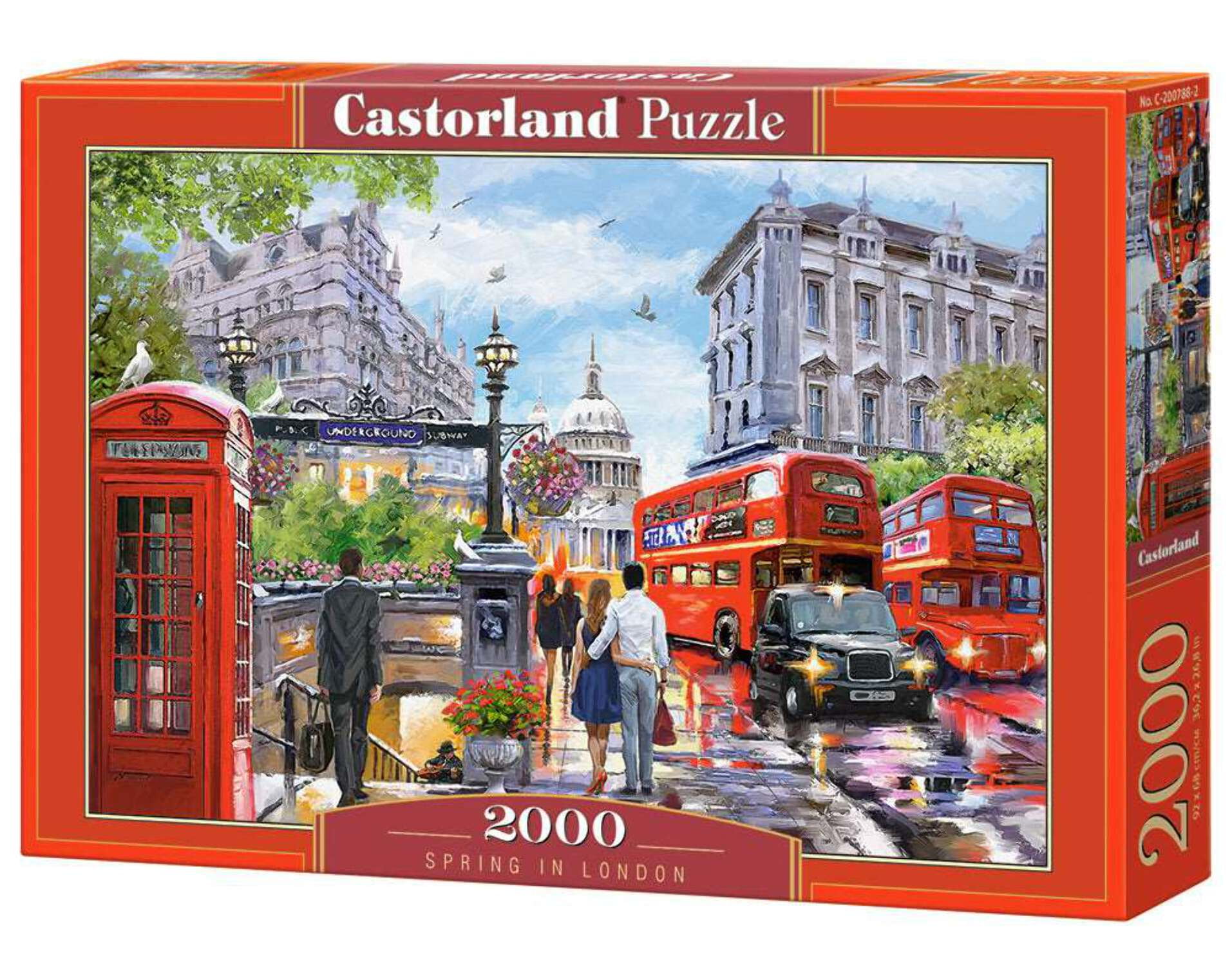 2000 Piece Jigsaw Puzzle, Spring in London, City center, Red Bus, UK ...
