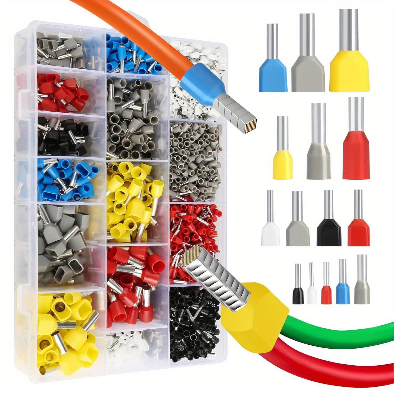 2000 Piece/Set Wire Ferrule Kit, Various Sizes, Insulated Crimp ...