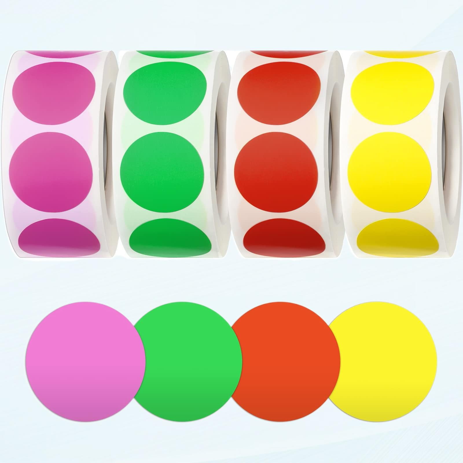 2000 Pieces Dot Sticker Color Circle 1" Circle Removable Color Coded ...