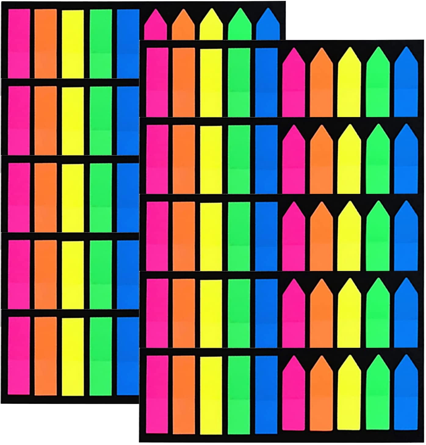 2000 Pieces Page Markers Index Tabs Arrow Flags Stickers Colored Sticky ...