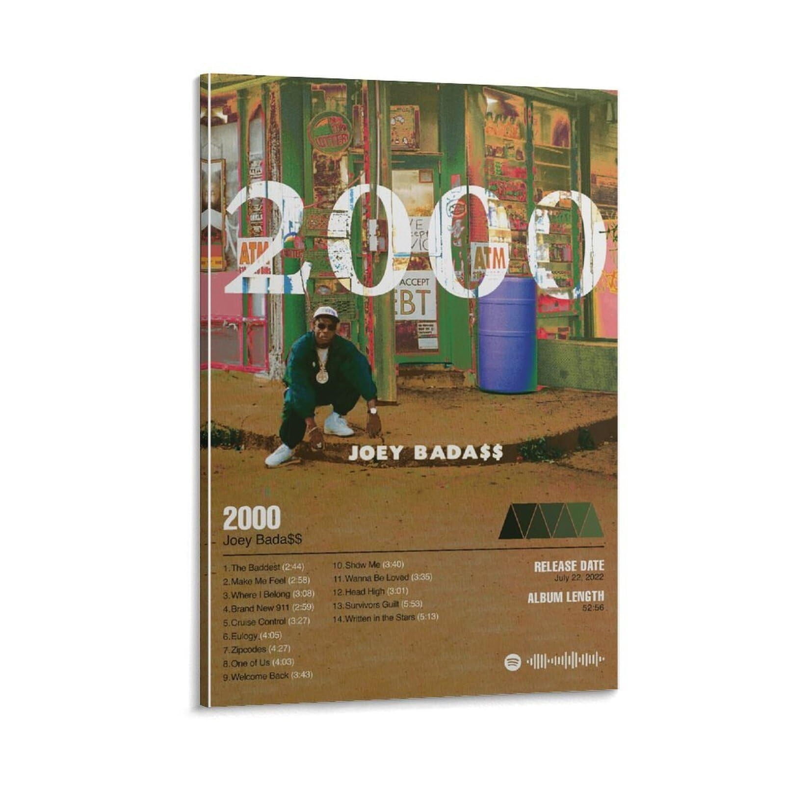 2000 Poster Joey Badass Album Cover Canvas Poster Print Music Posters ...