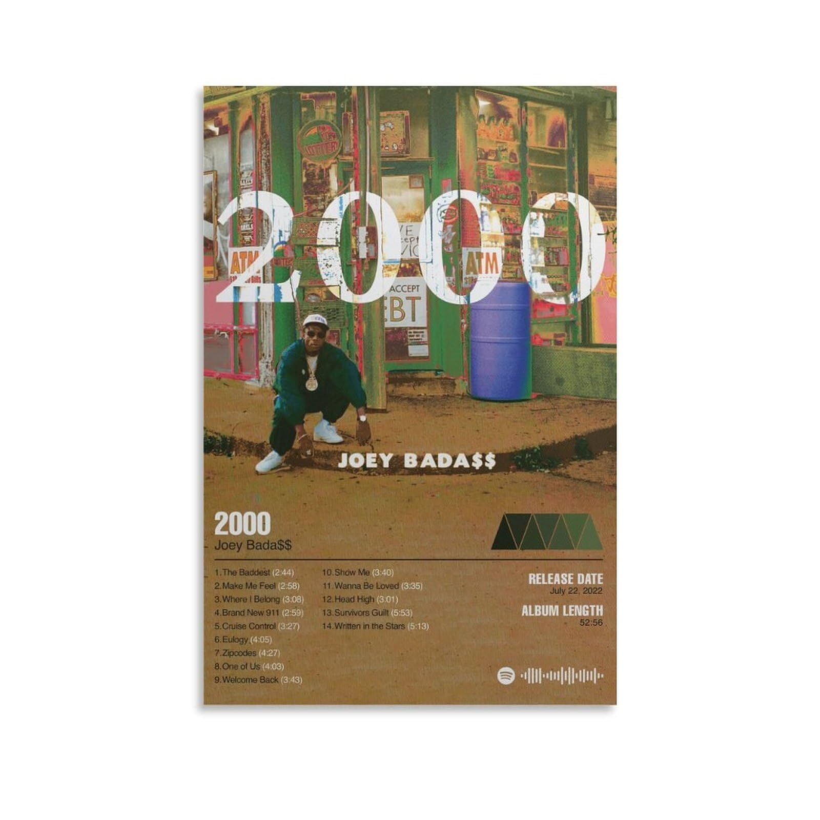 2000 Poster Joey Badass Album Cover Canvas Poster Print Music Posters ...