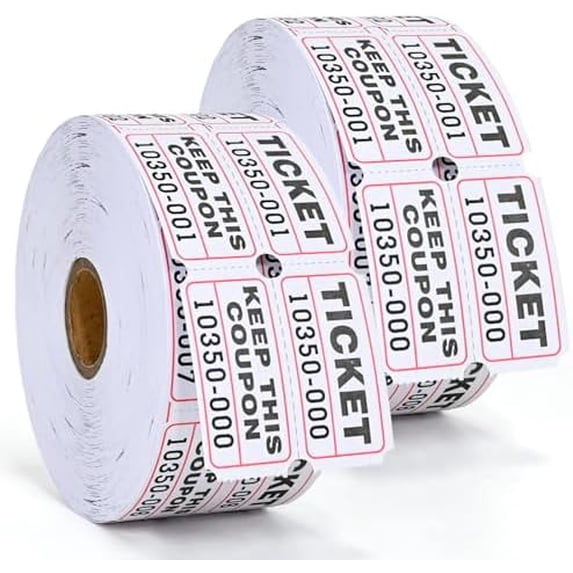 2000 Raffle Tickets 50/50 Raffle Ticket 2 Rolls of 1000 Double Tickets ...