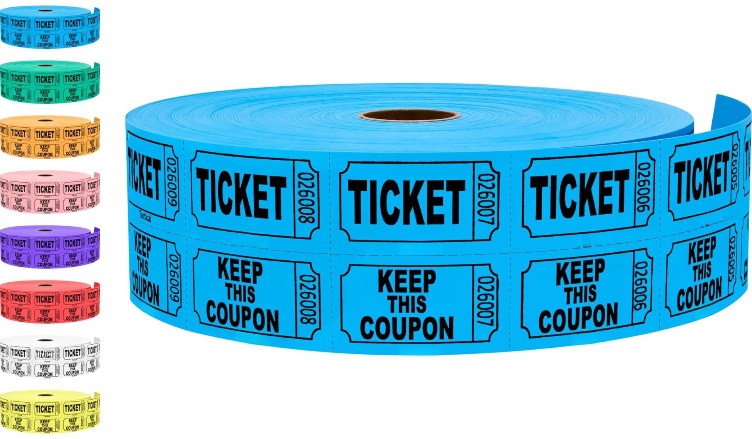 2000 Raffle Tickets Blue (1 Of 8 Colors) Double Roll For Events Entry ...
