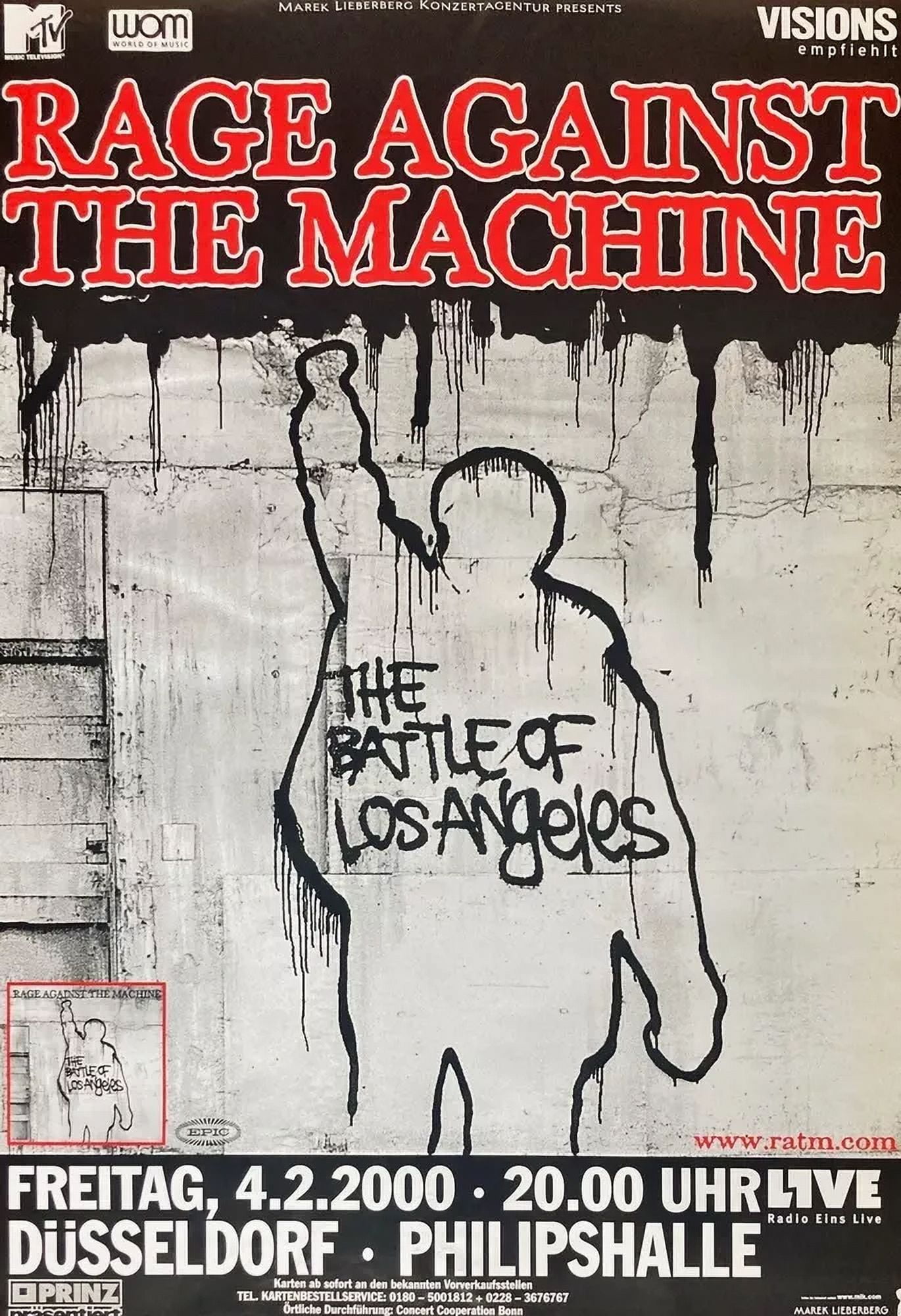 2000 Rage Against The Machine Concert Poster Germany Wall Art RE -Print ...