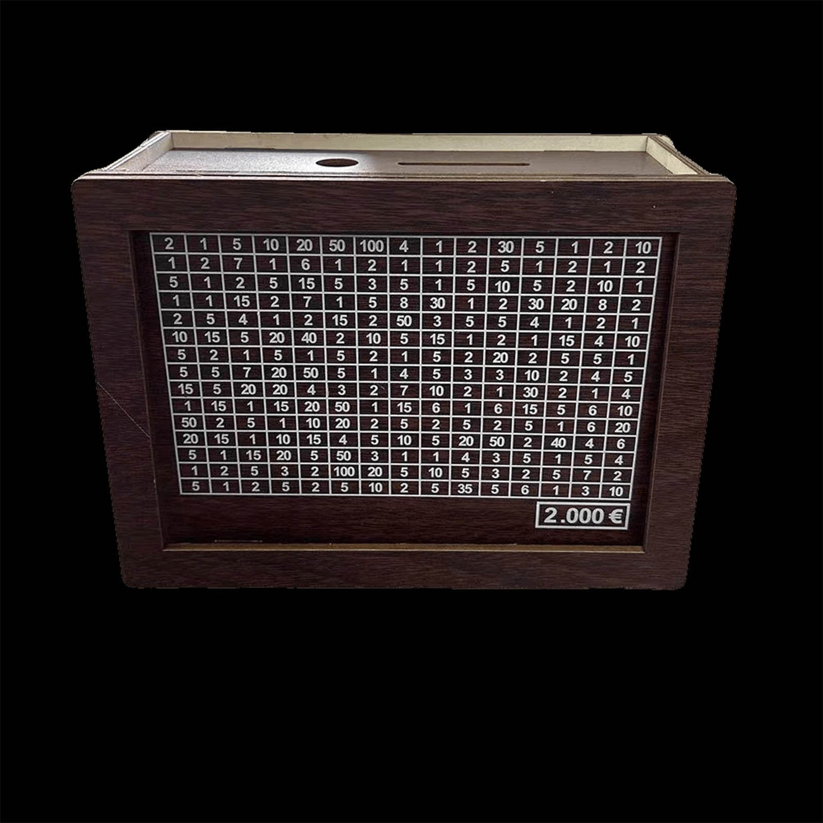 2000 Savings Challenge Box,Cashbox Kakeibo Money Box, Cash Vault Wooden ...