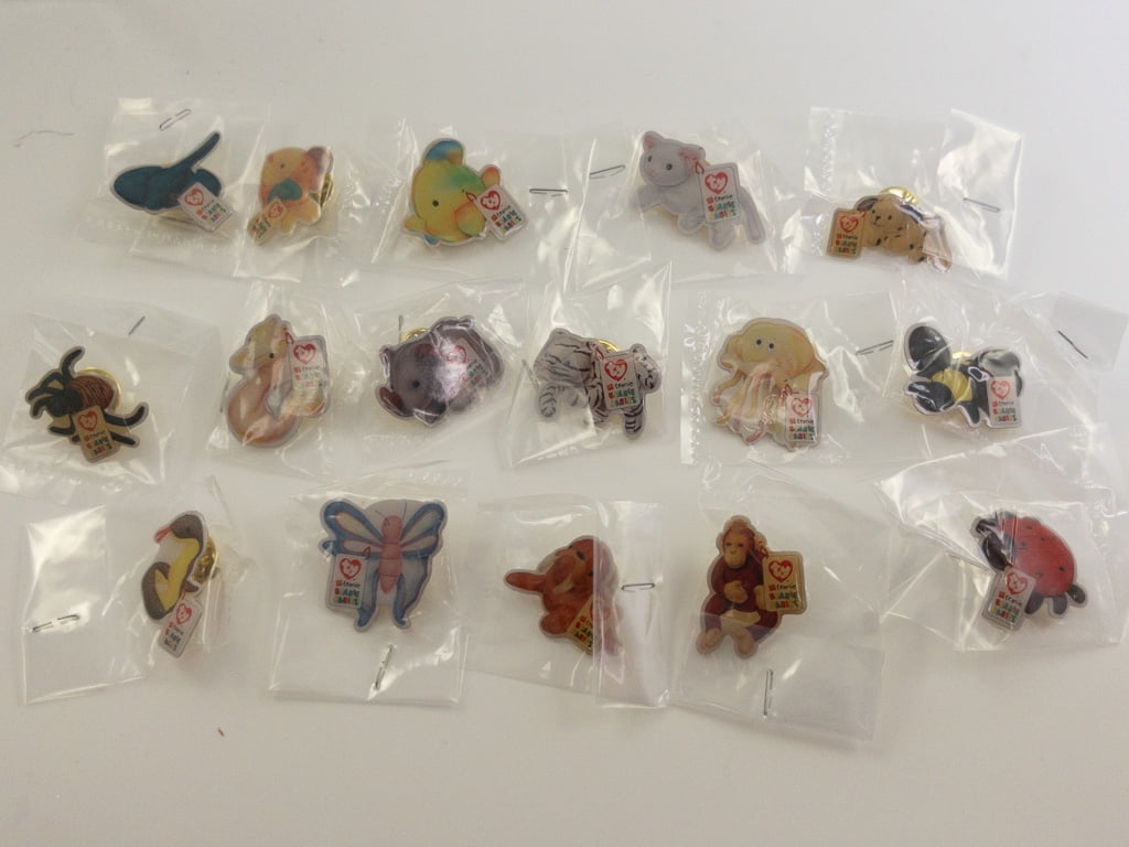 2000 TY McDonald's Teenie Beanie Employee Pins (Set of 16) - Walmart.com