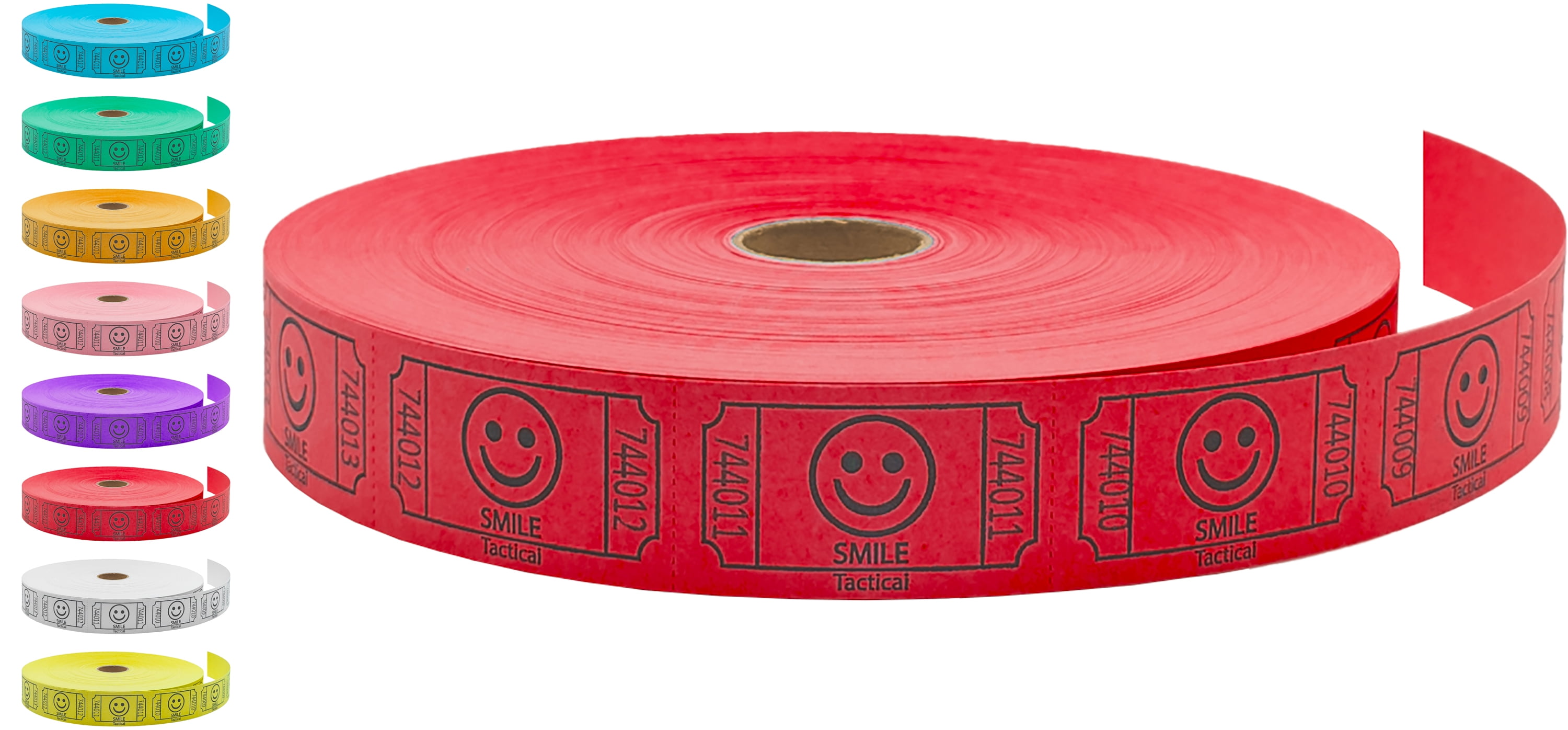 Tacticai Red Smile Raffle Tickets 2000 Roll, 8 Colors, Events ...