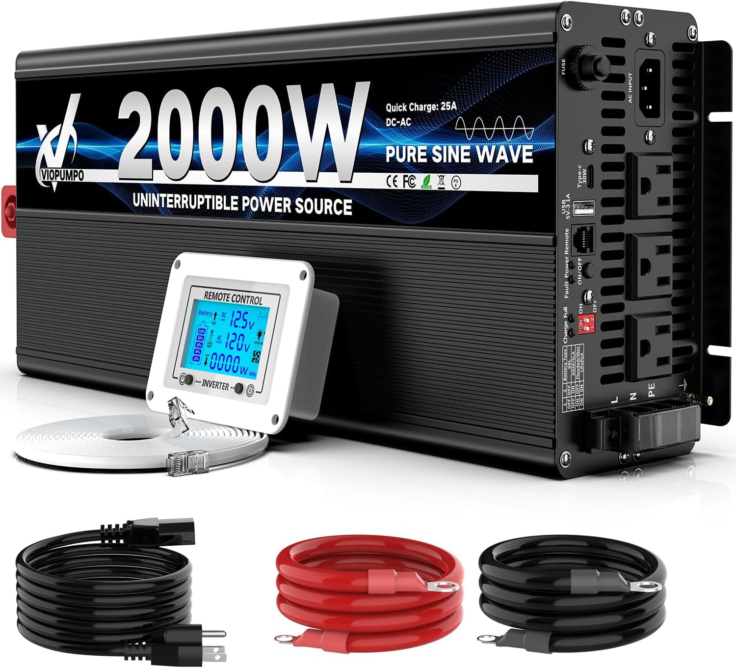 2000 Watt sump pump backup battery system, automatic switchover to ...