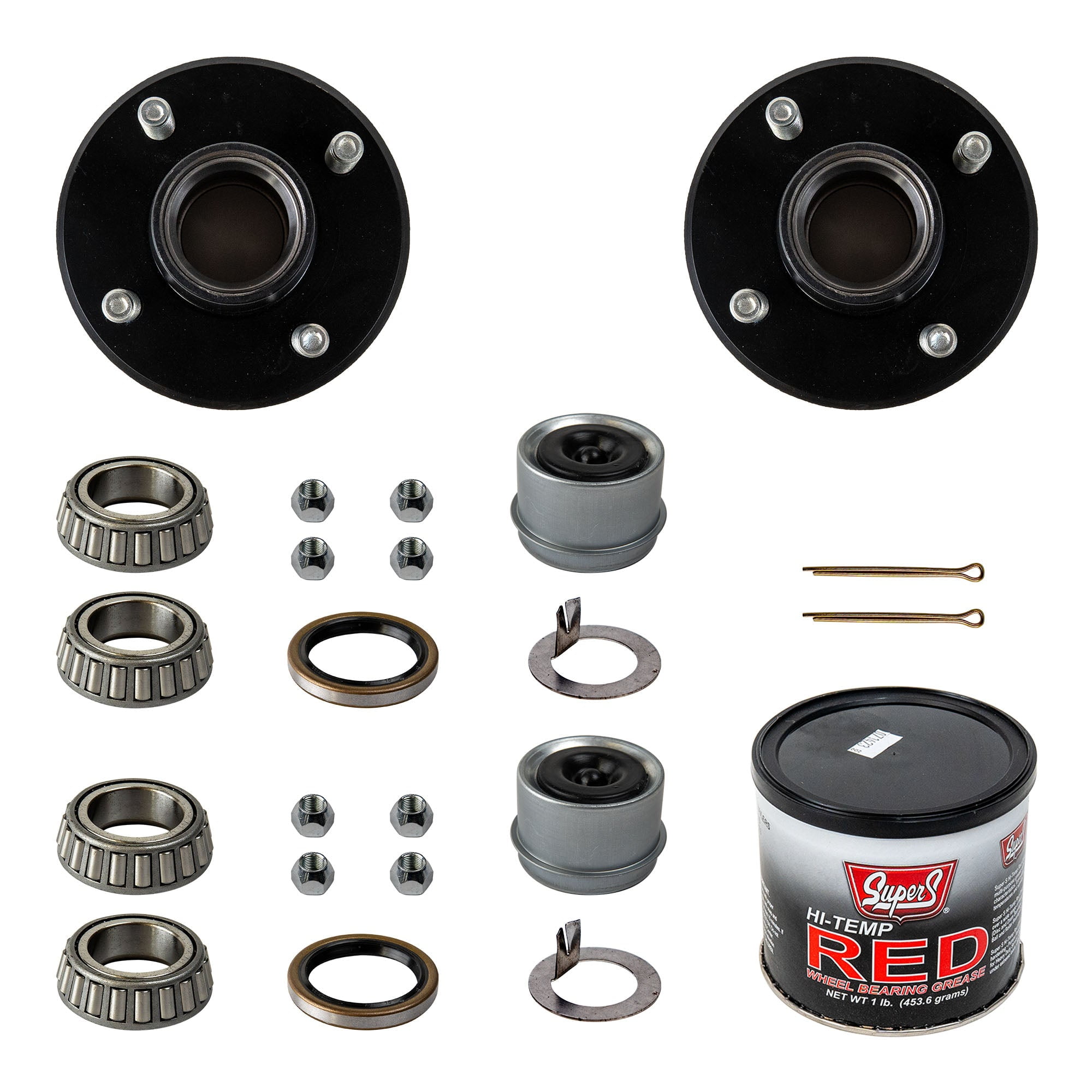 2000 lb Idler Trailer Axle Service Kit - 2k Capacity, 4x4 Bolt Pattern ...