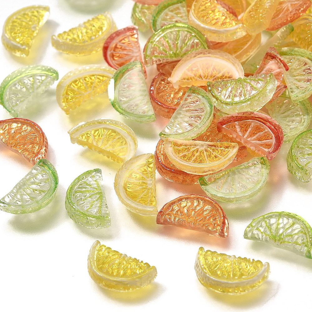 2000 pc Luminous Opaque Resin Cabochons Lemon Slice Glow in the Dark ...