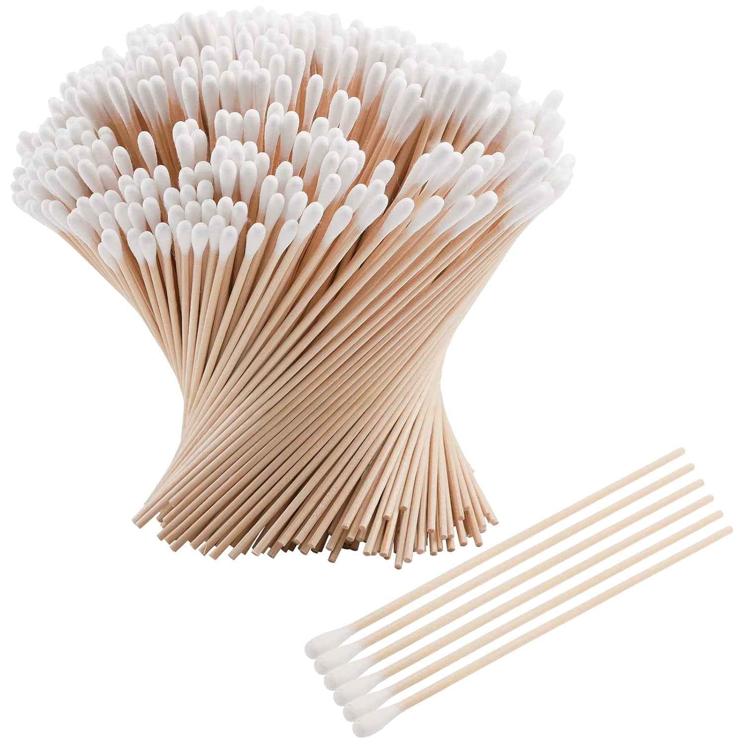 2000 pieces 6-inch long cotton swabs with wooden handle, cotton swab ...