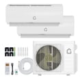 20000 BTU Two-Zone Ductless Air Conditioner, WiFi Pre-charged Heating ...