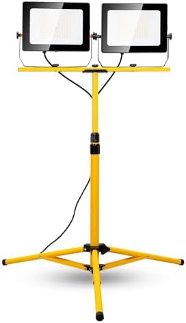 20000 Lumen Work Lights with Stand, 200W Dual Head LED Work Light ...
