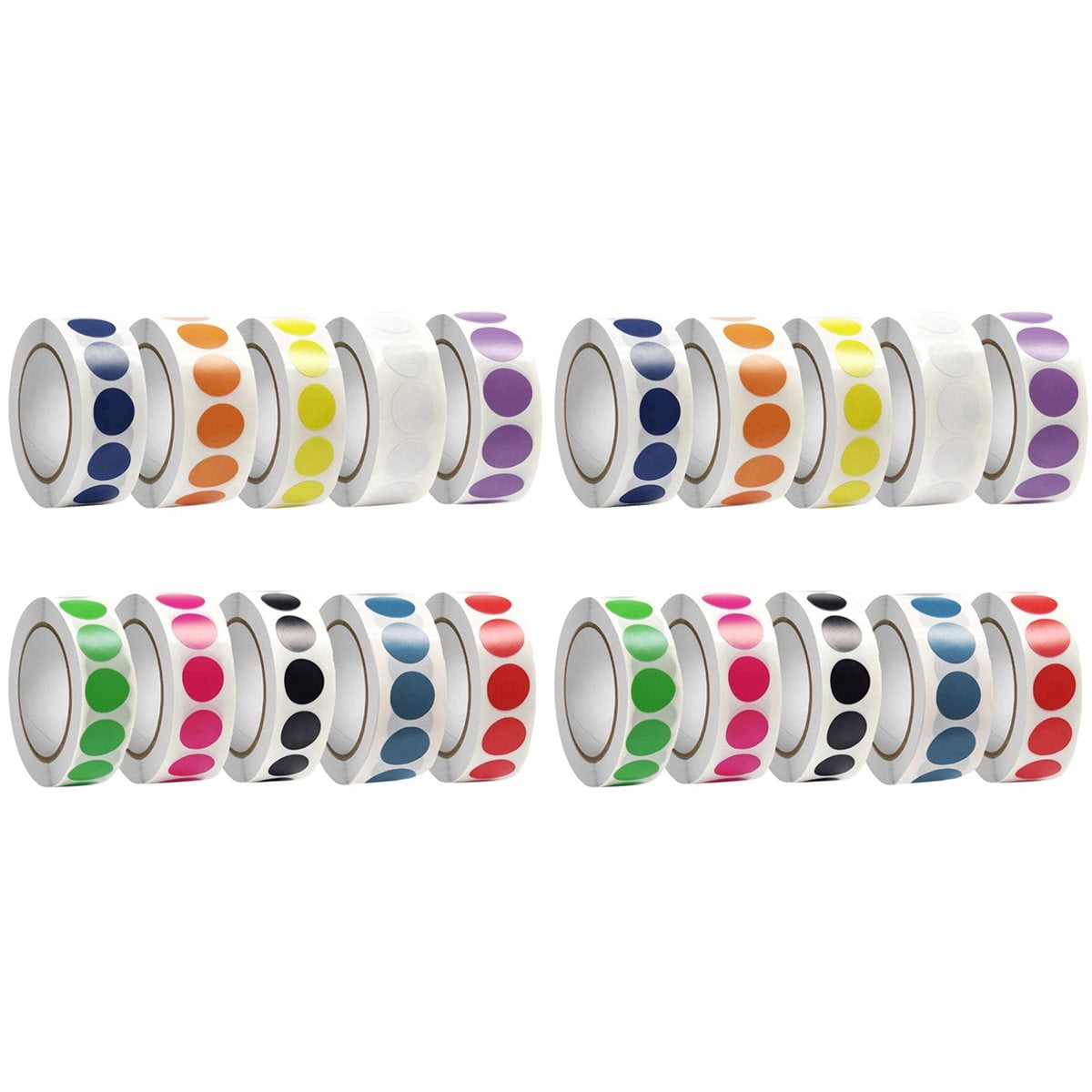 20000 Piece Colored Dot Stickers 1000Pcs/Roll,10 Color Circle Dots ...