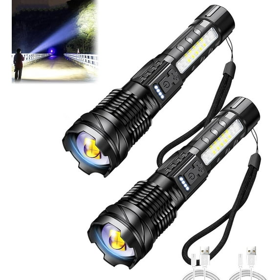 2000000 Lumen Flashlight Rechargeable, Led Flashlights High Lumens ...