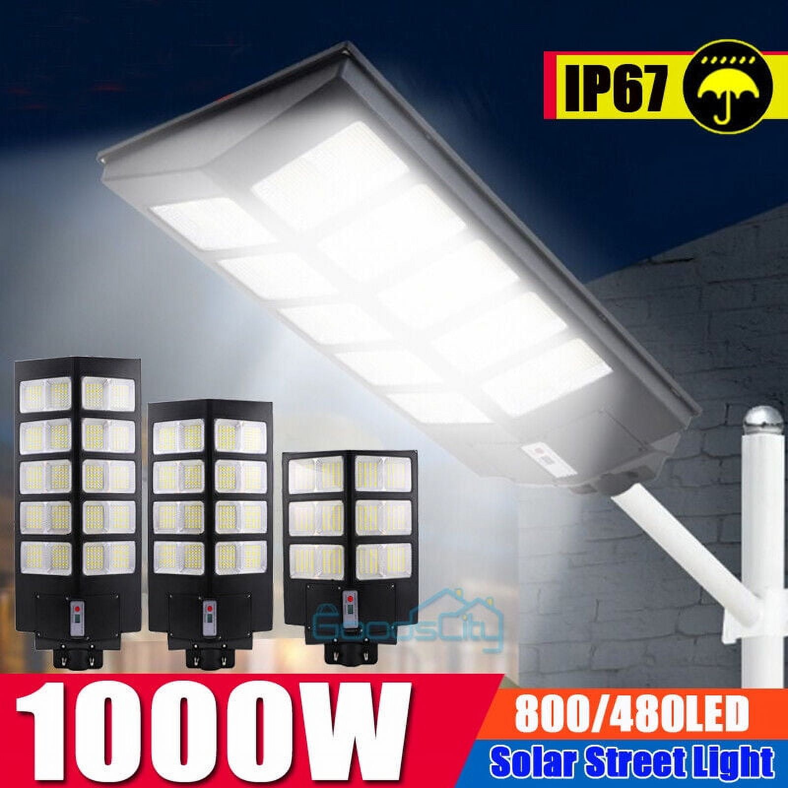 2000000000lm LED Street Light Solar Power Lamp Waterproof with Pole for ...