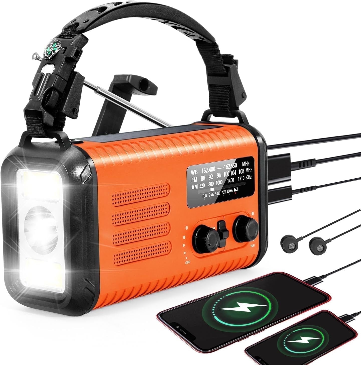20000mAh/74000mWh Portable Emergency Weather Radio (Condor 1) NOAA/AM ...