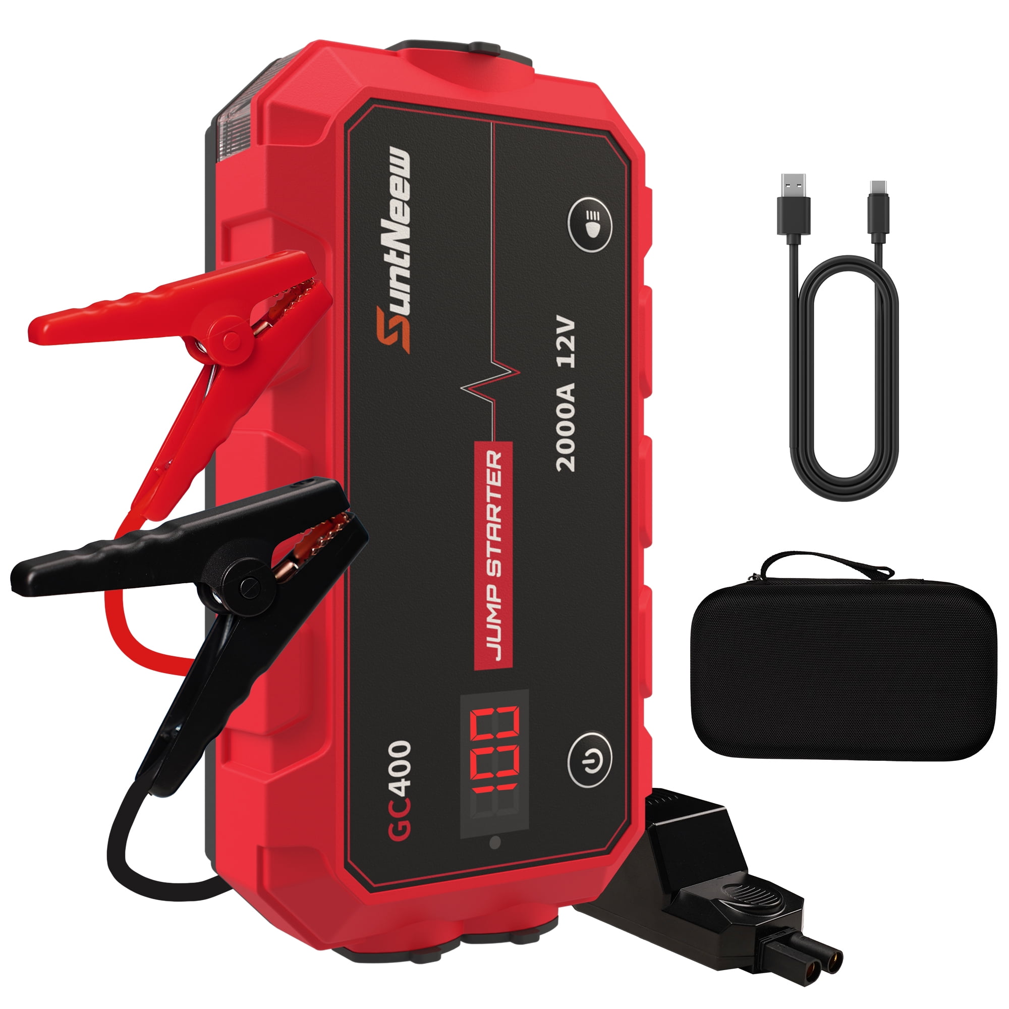 20000mAh Car Jump Starter, 1000A Start / 2000A Peak, 12V Portable ...