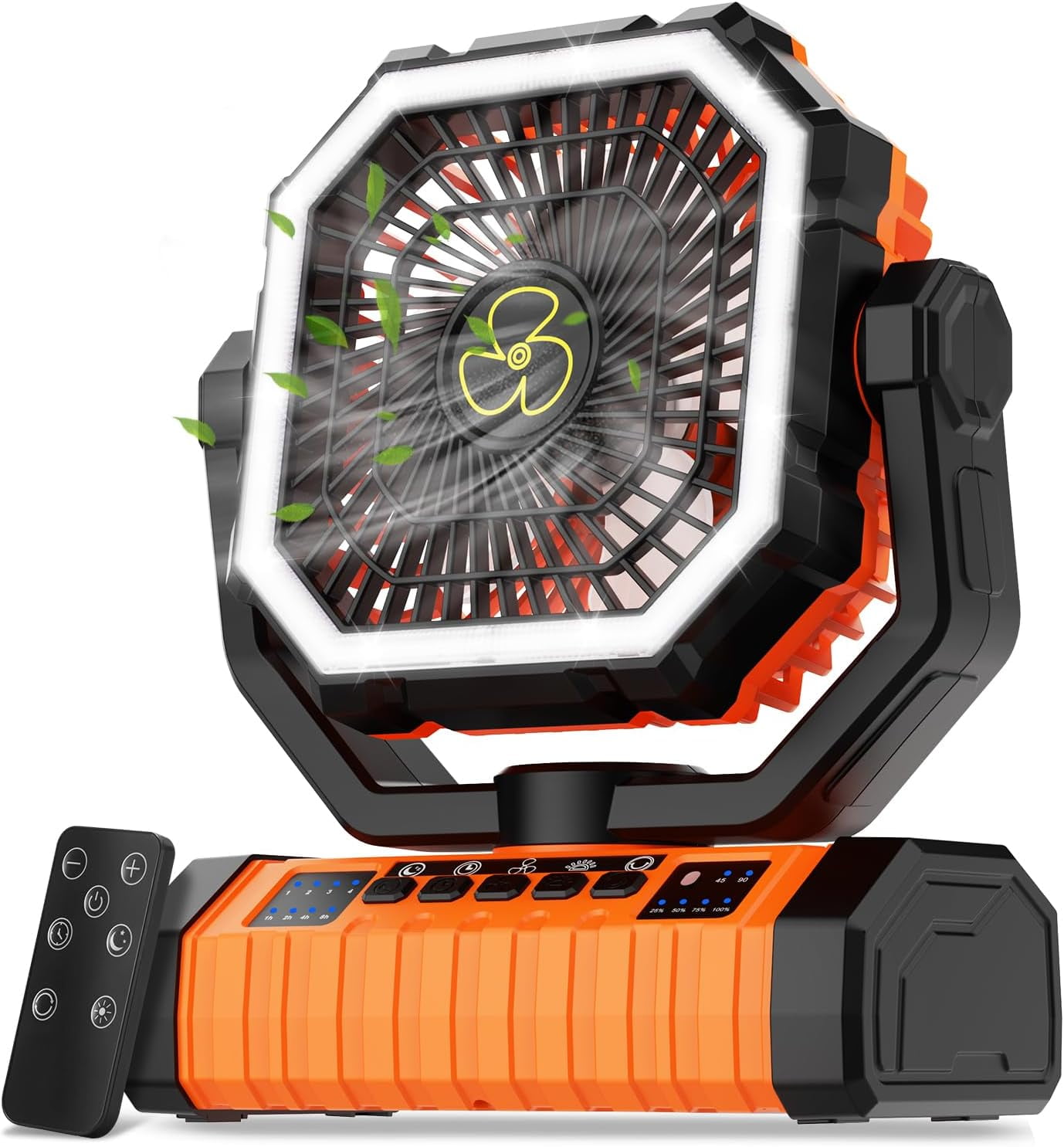 20000mAh Large Battery Powered Fan, 4 Speed Cordless Rechargeable Fans ...