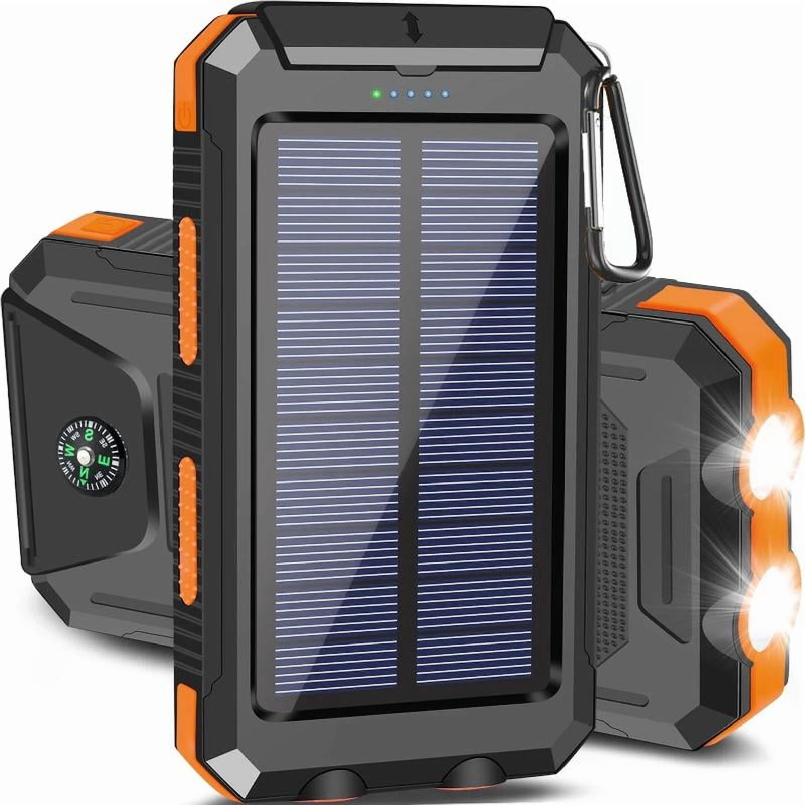 20000mAh Portable Solar Charger Power Bank with LED Flashlight - Dual ...