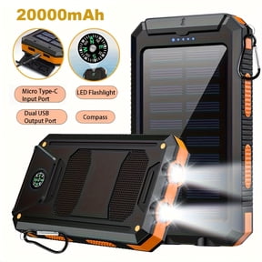 DuraHub - Solar Power USB Battery Bank with QI Wireless, True 20000mAh ...