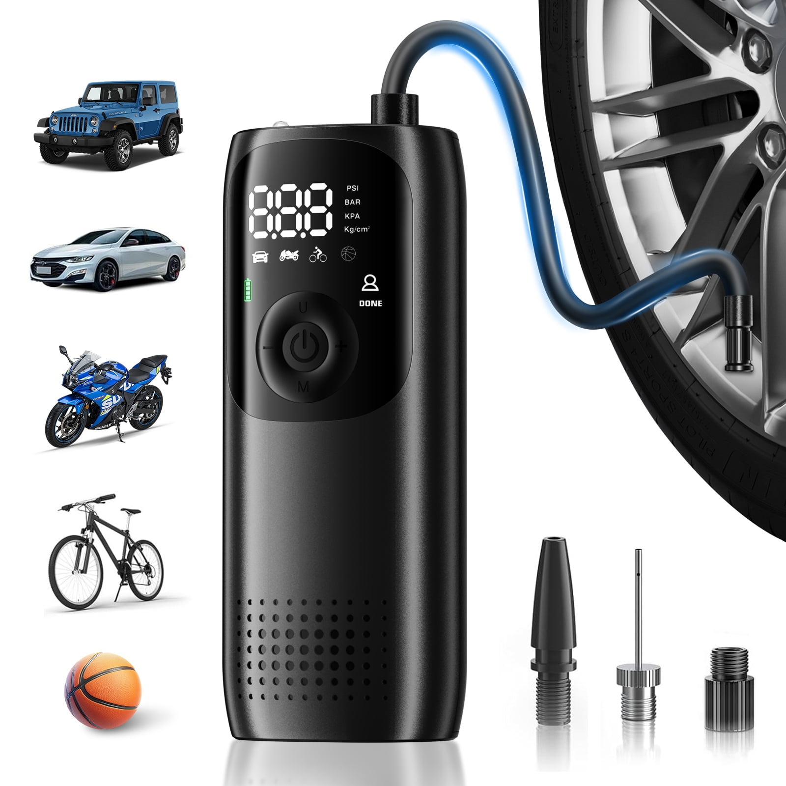 20000mAh Portable Tire Inflator/Air Pump with Digital Tire Pressure ...