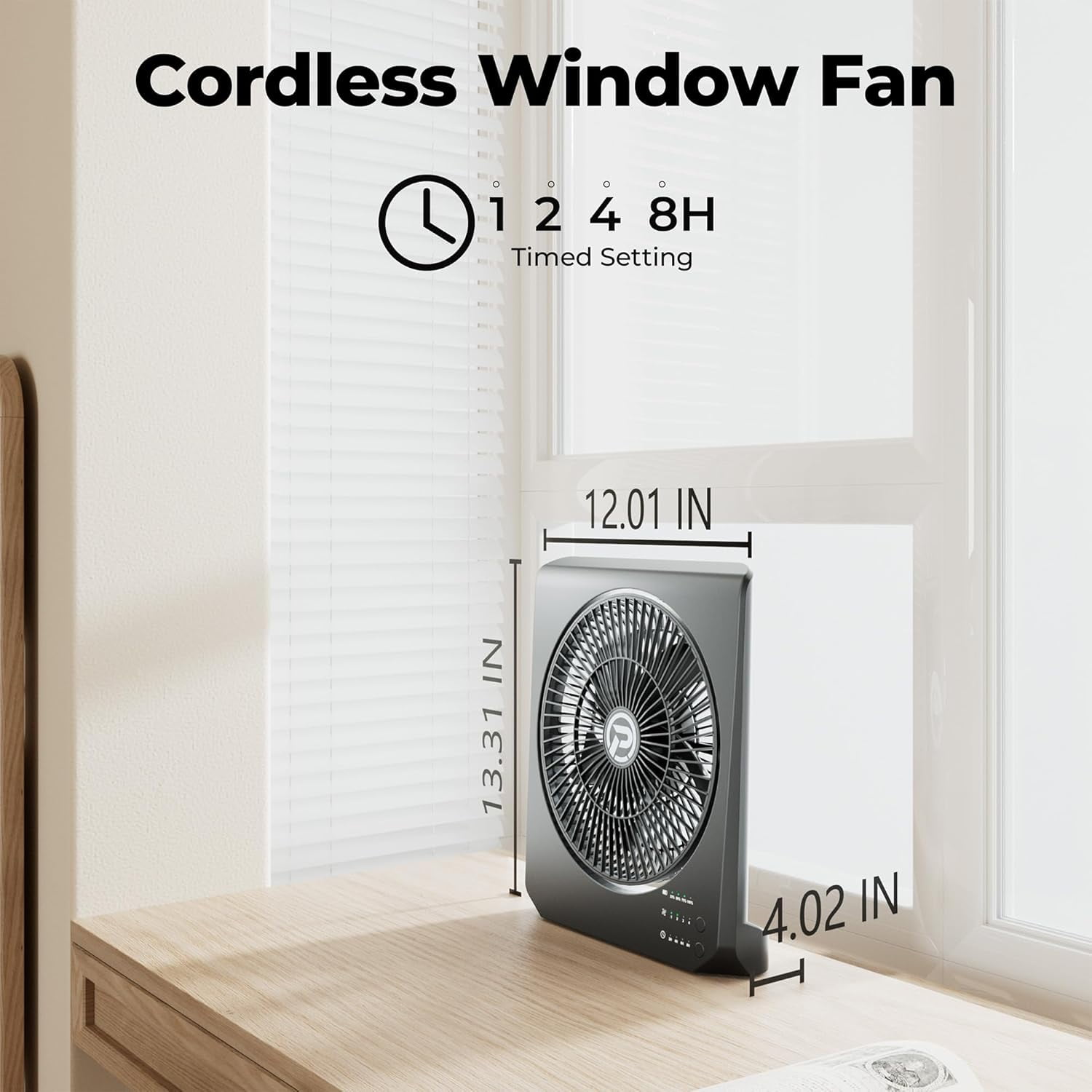 20000mAh Rechargeable Battery Powered Fan - 10" Square Box Fan with 55H ...