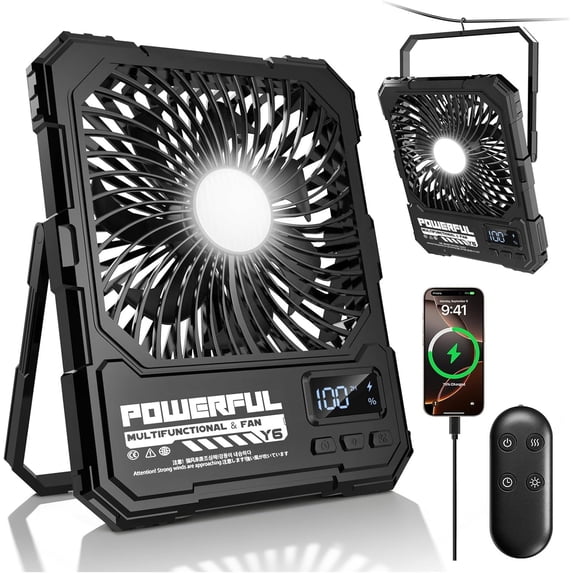 20000mAh Rechargeable Camping Fan, Ultra-Slim 8" Portable Travel Fan ...