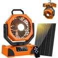 20000mAh Solar Camping Fan, Portable Rechargeable Battery & Solar ...
