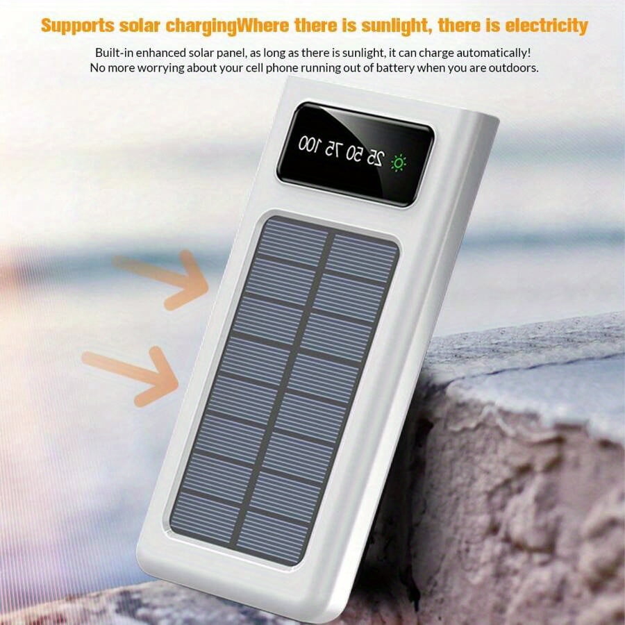 20000mAh Solar Power Bank Solar Charger, Portable Charger, Camping ...