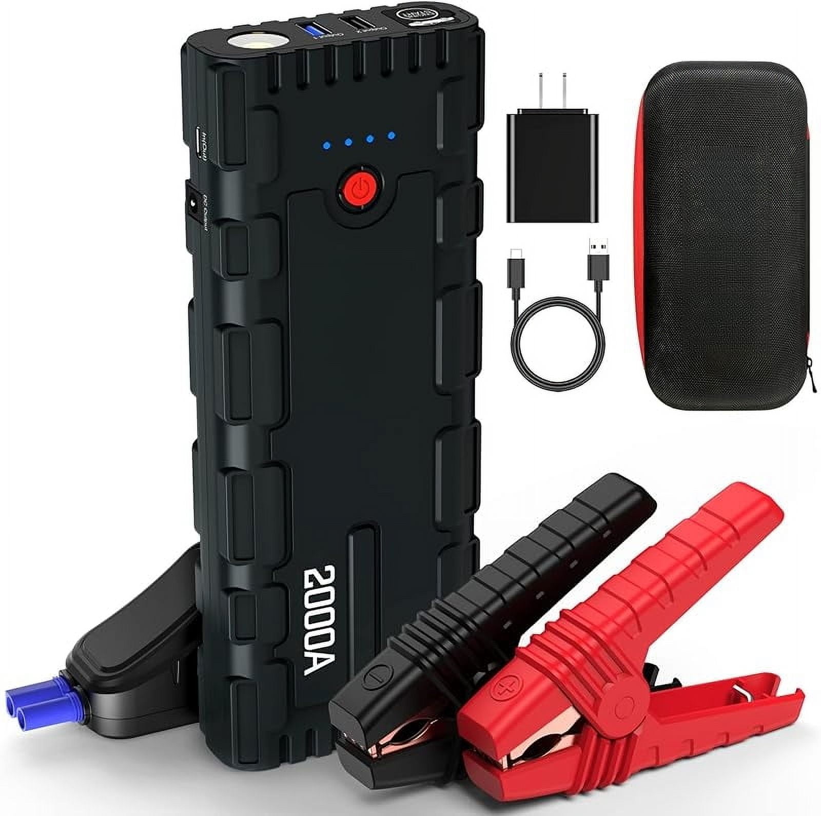 2000A Peak Car Jump Starter with USB Quick Charge 3.0 (Up to 7.0L Gas ...