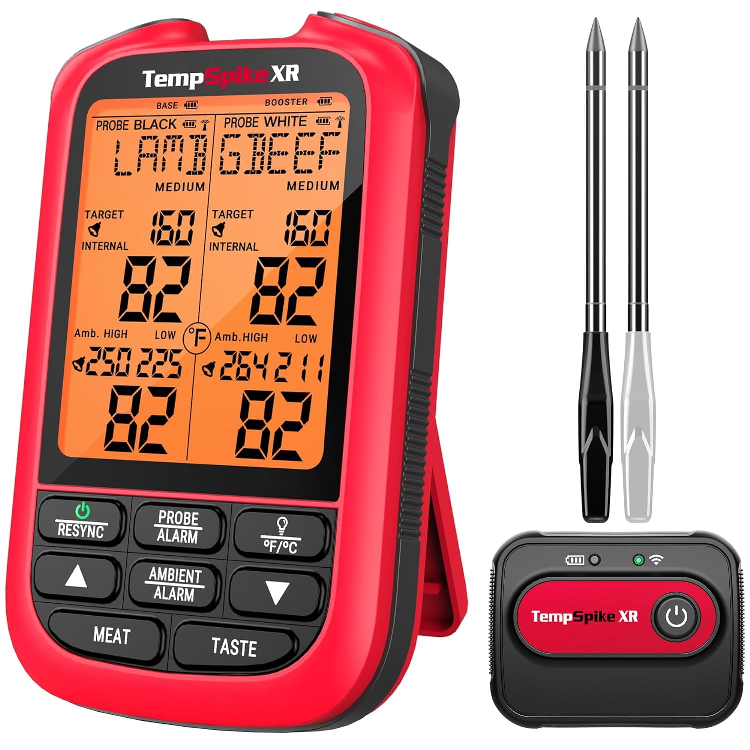 2000FT Wireless Meat Thermometer with 2 Ultra-Thin Probe, Smart Digital ...
