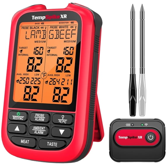 2000FT Wireless Meat Thermometer with 2 Ultra-Thin Probe, Smart Digital ...