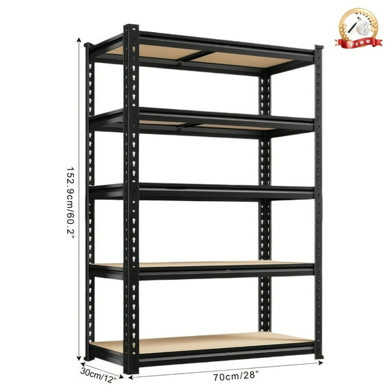 2000LBS 5-Tier Heavy-Duty Metal Storage Shelving Unit - 60/72"H ...