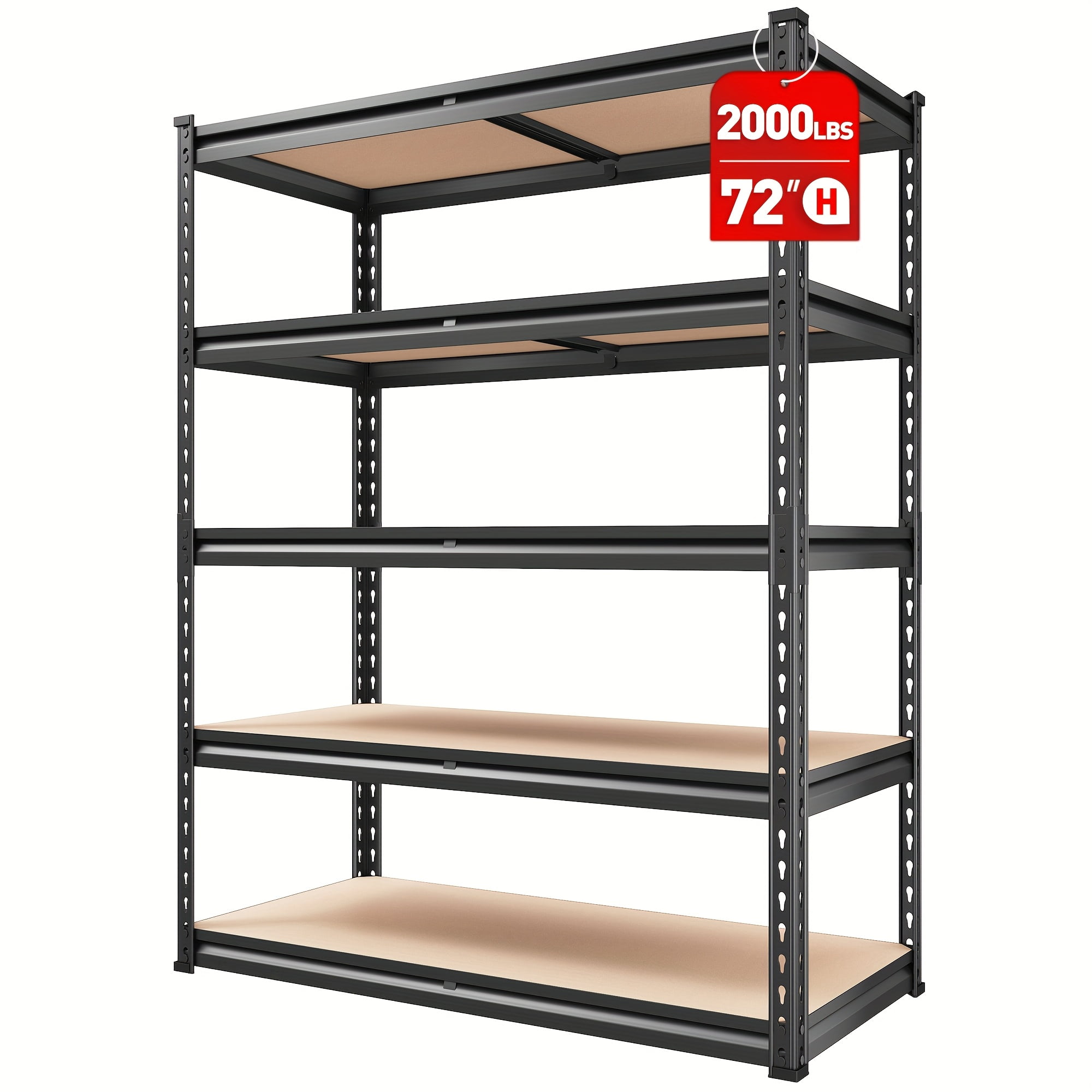 2000LBS Garage Shelving Storage Shelves Heavy Duty Shelving 5 Tier ...