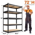2000LBS Heavy-Duty 5-Tier Metal Garage Storage Shelving Unit ...