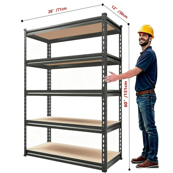 2000LBS Heavy Duty Adjustable Metal Shelving - 5-Tier 72" or 60"H ...