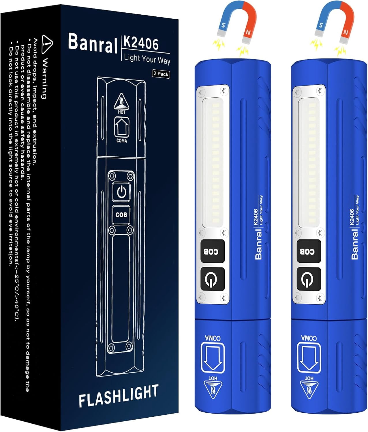 2000LM Rechargeable Tactical Flashlight – Ultra Bright USB-C Magnetic ...
