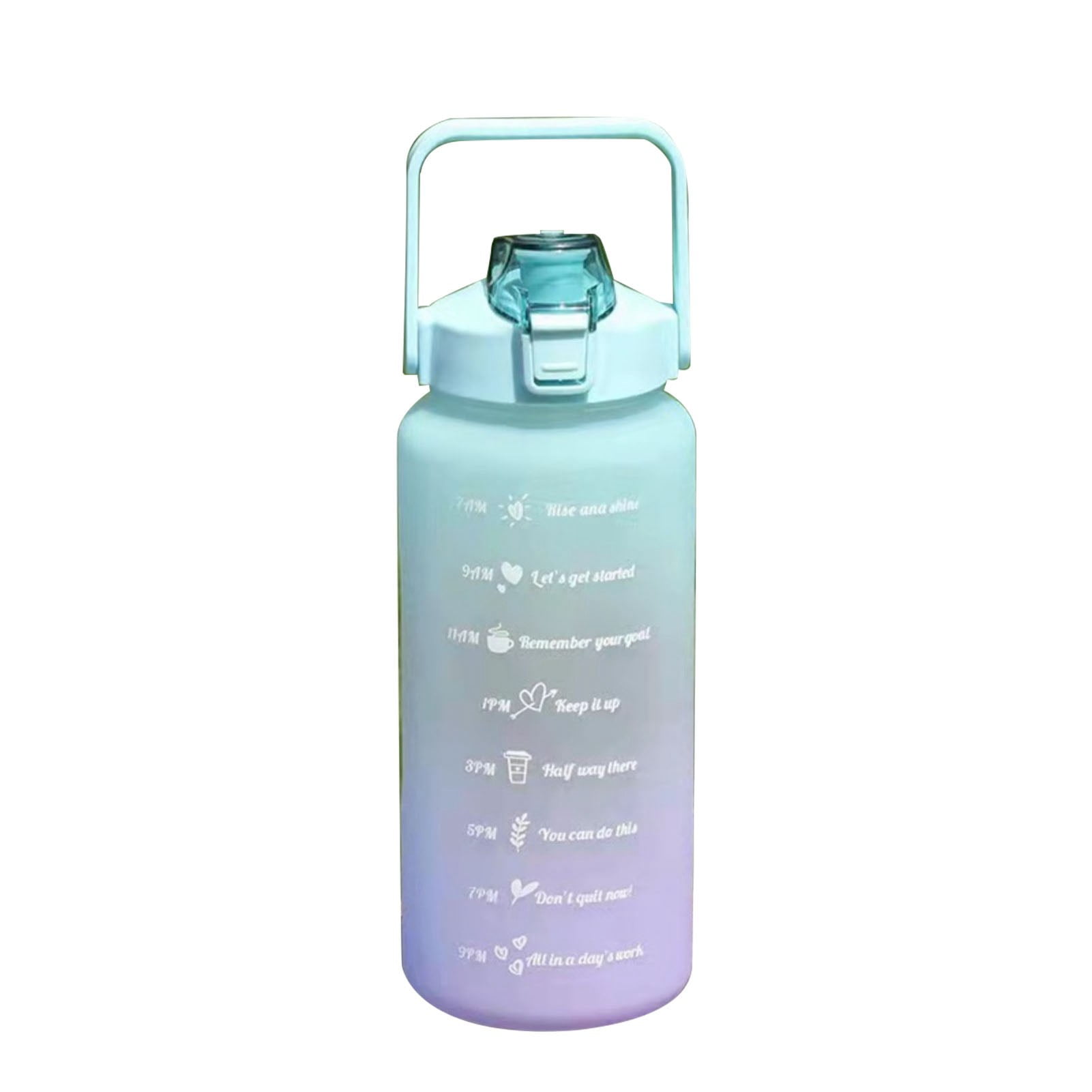 2000ML Sports Water Bottle, Portable Lightweight Time Capacity Marking ...