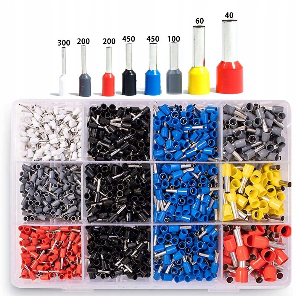 2000PCS Cable Cord Pin End Bootlace Ferrule Terminal Set Wire Crimp ...